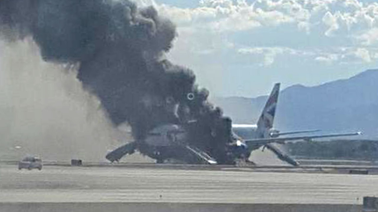 VIDEO: Plane's engine bursts into flames on runway | Press and Journal