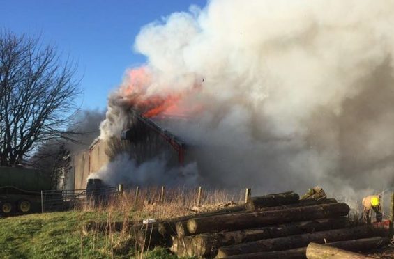 VIDEO: More than 60 firefighters called to major blaze at north-east farm