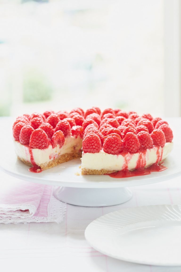 Make a white chocolate and raspberry cheesecake like you are Mary Berry ...