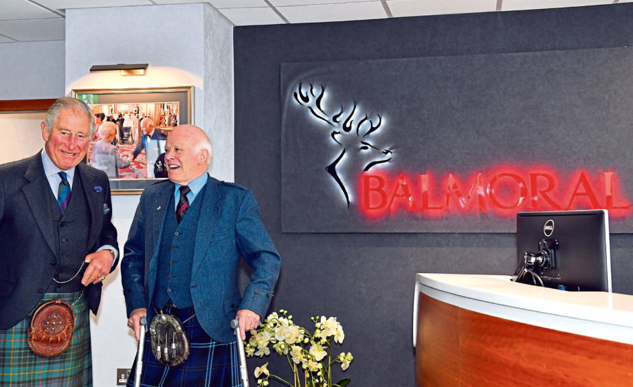 Balmoral Group founder Jim Milne gives Prince Charles a grand tour