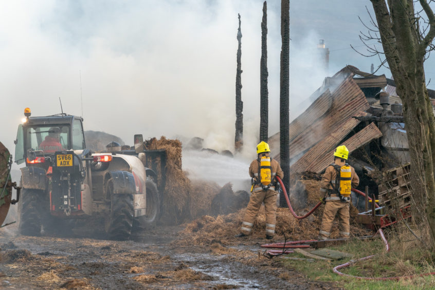 Man treated for injuries following Moray farm fire