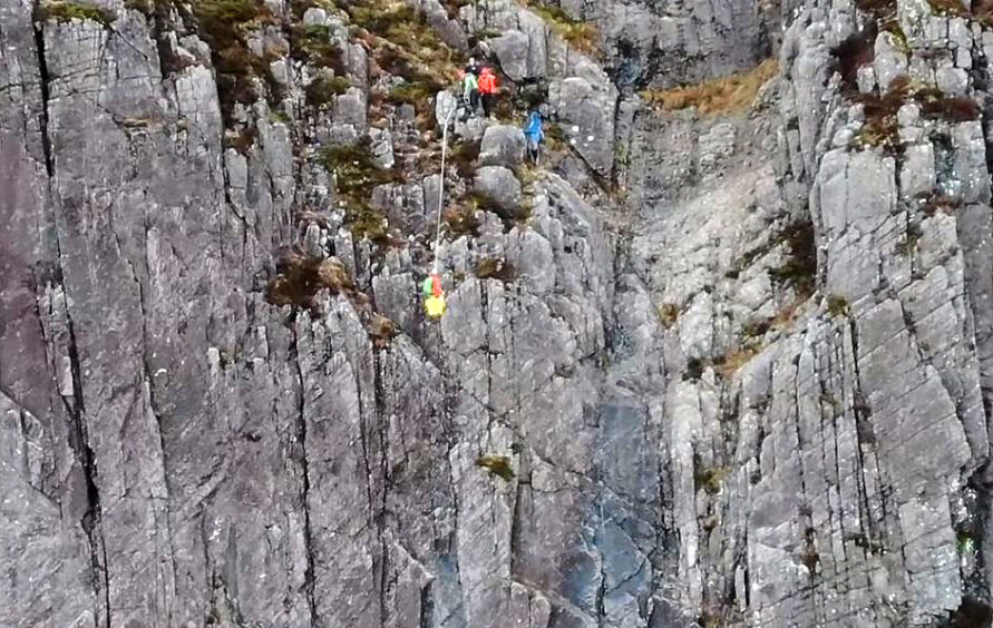 Drone footage shows heroic rescue of two stranded climbers by Glencoe ...