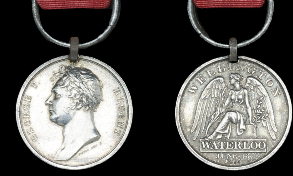 Waterloo medal awarded to Highland soldier fetches £5,200 at auction