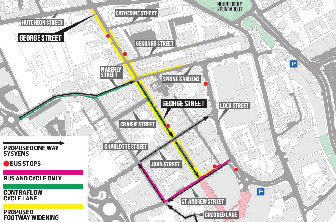 Major road changes outlined for George Street in Aberdeen in latest ...
