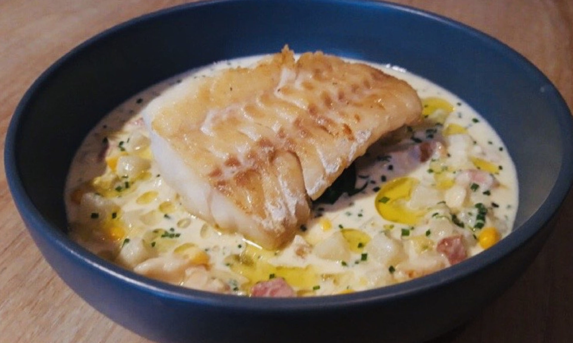 Comfort Food Friday: Roast North Sea cod with a smoked haddock chowder