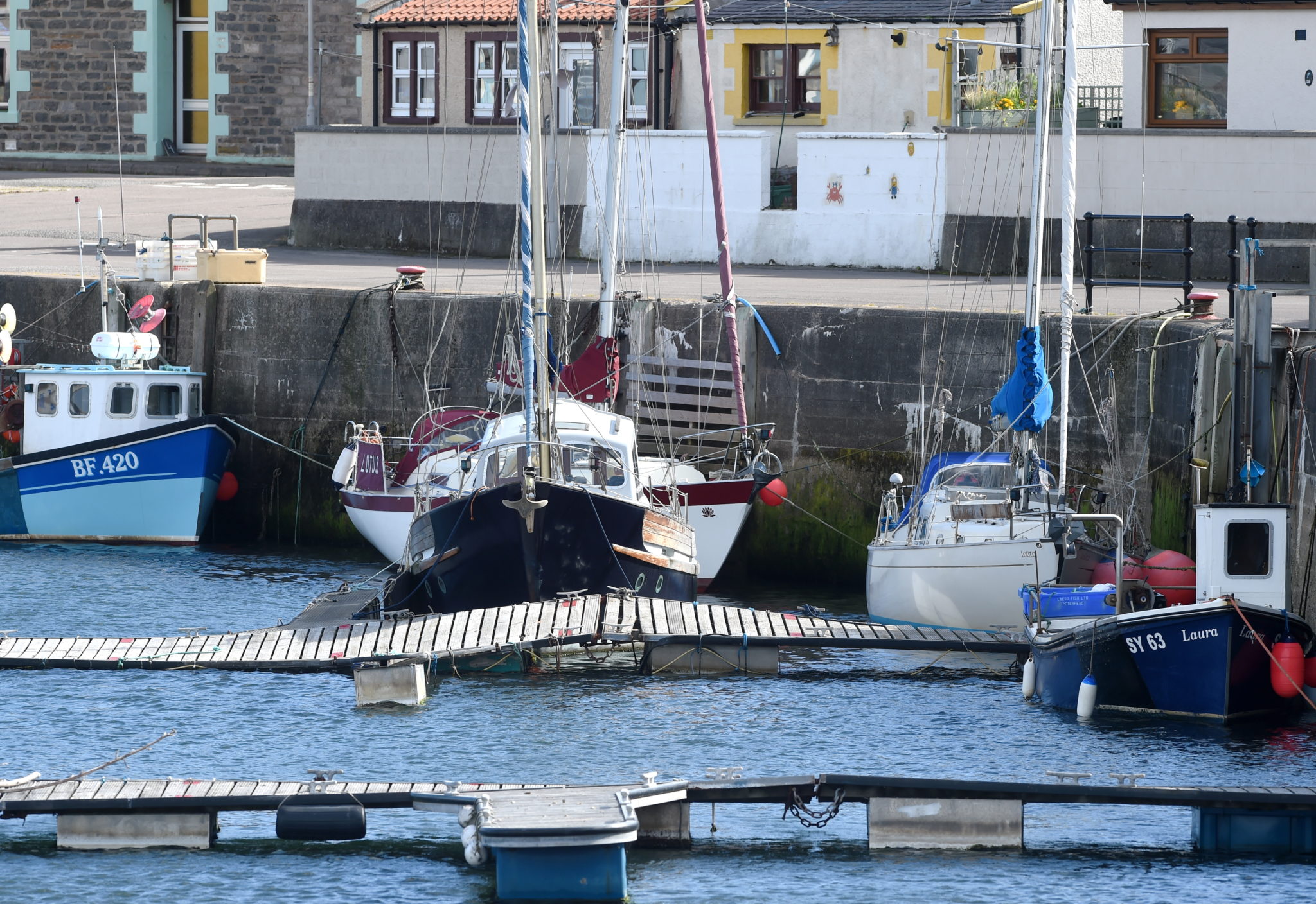 Storm damaged pontoons at Moray port to finally be replaced this year