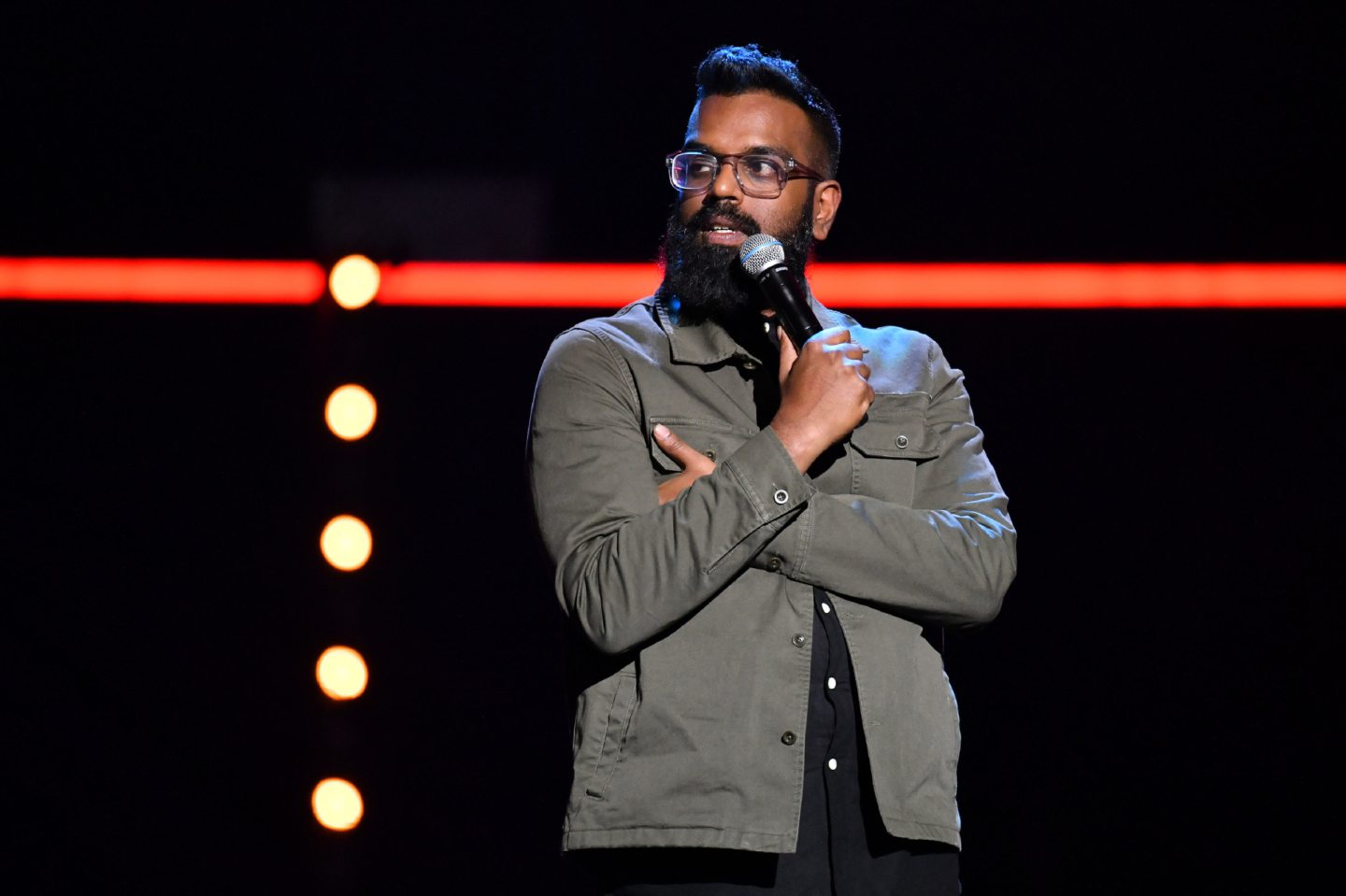 Comedian Romesh Ranganathan films scenes for Christmas special BBC show ...