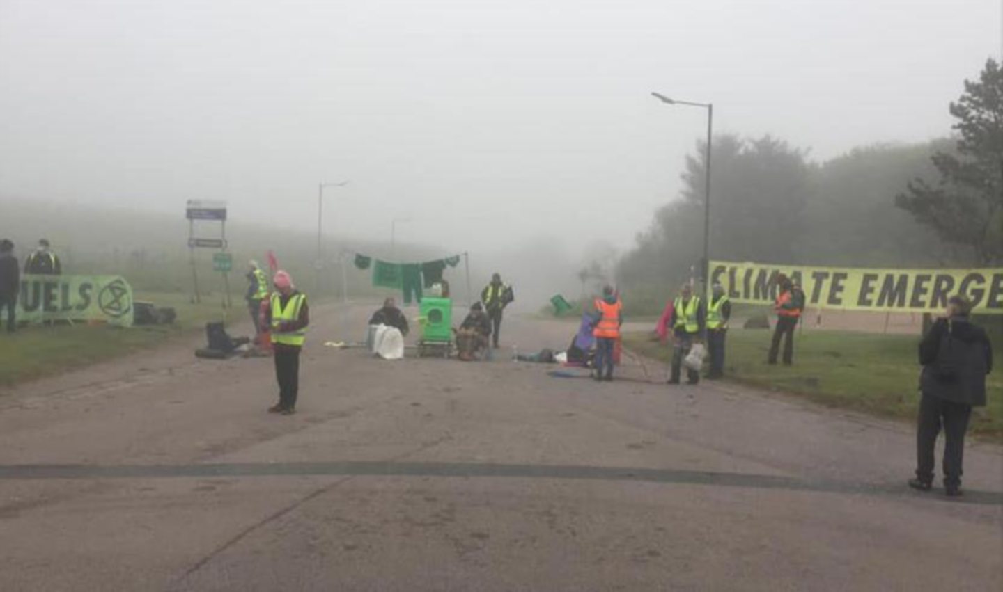XR activists block access to Peterhead Power Station