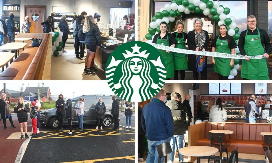 Customers queue out of the door as new Starbucks opens in Peterhead ...