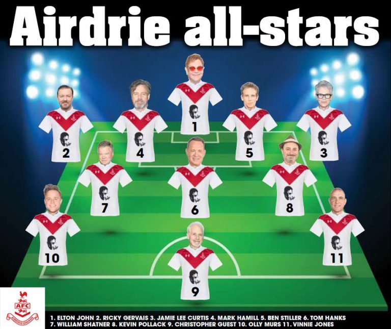 Airdrie all-stars: Celebs including Ricky Gervais and Tom Hanks get ...