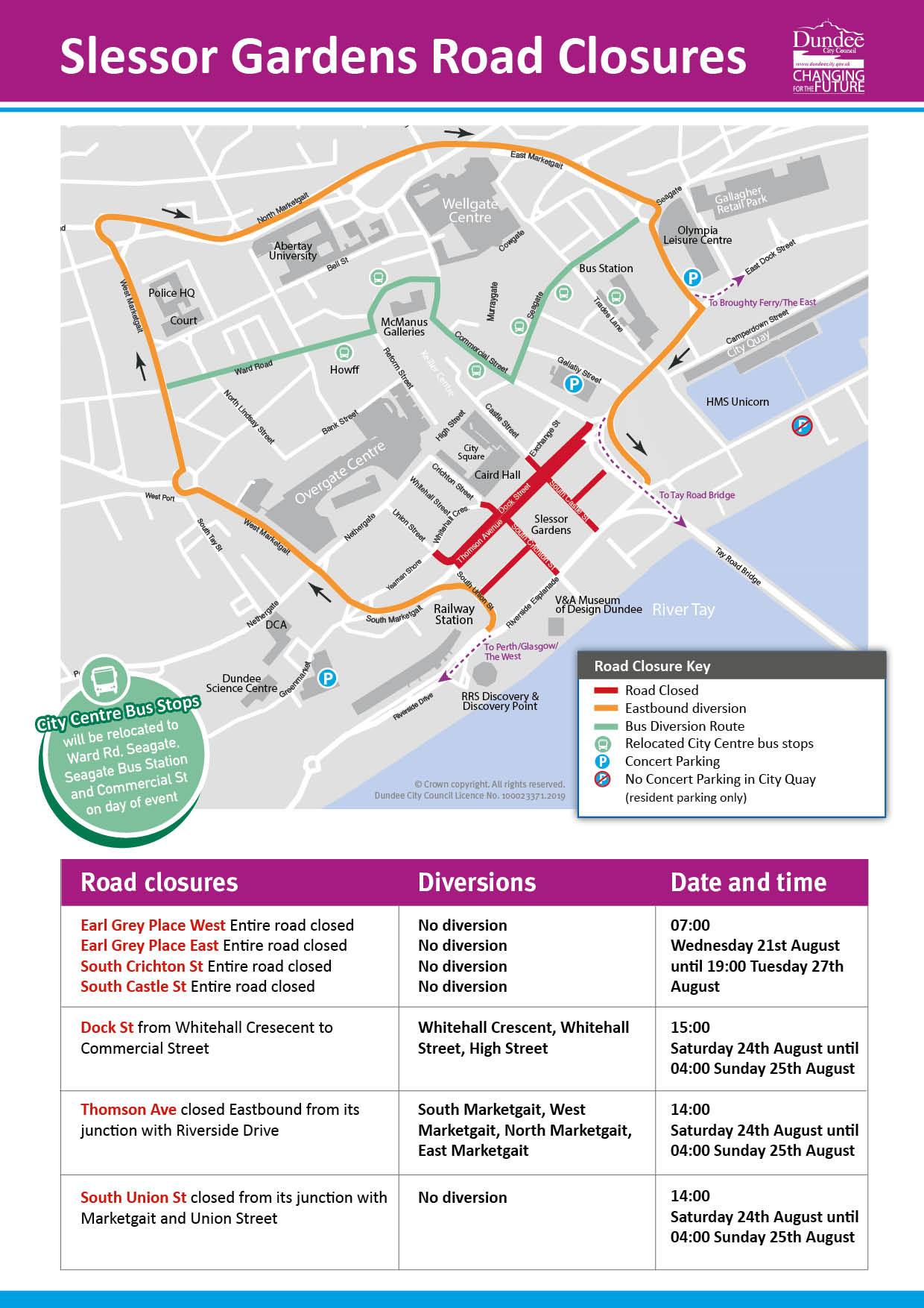 Map shows which city centre roads will be closed for DunDee 80s this ...