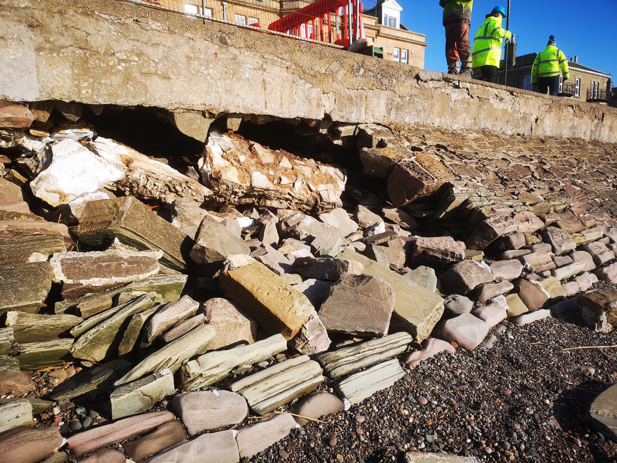 VIDEO: Footage shows scale of seawall collapse as void opens up in ...