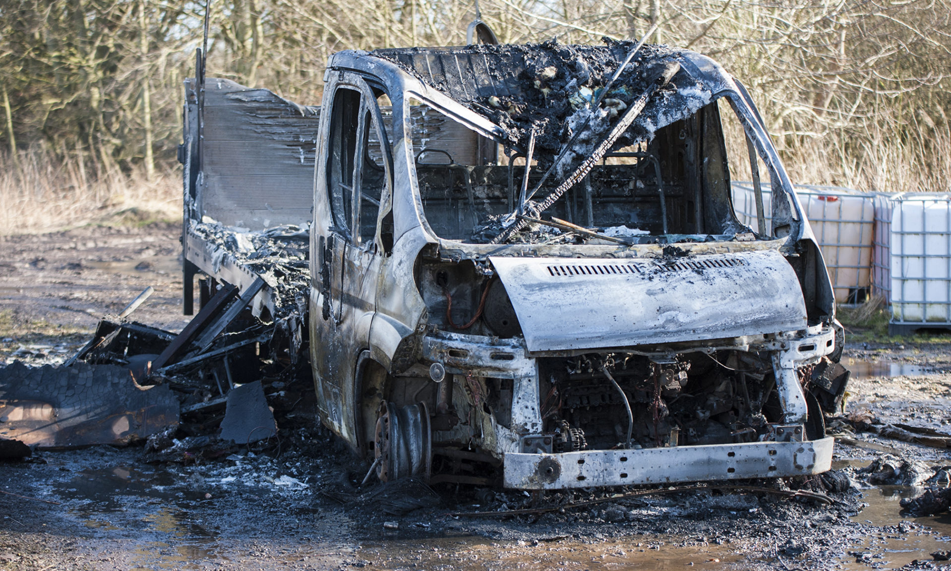 Van destroyed in dramatic blaze which forced Angus road closure