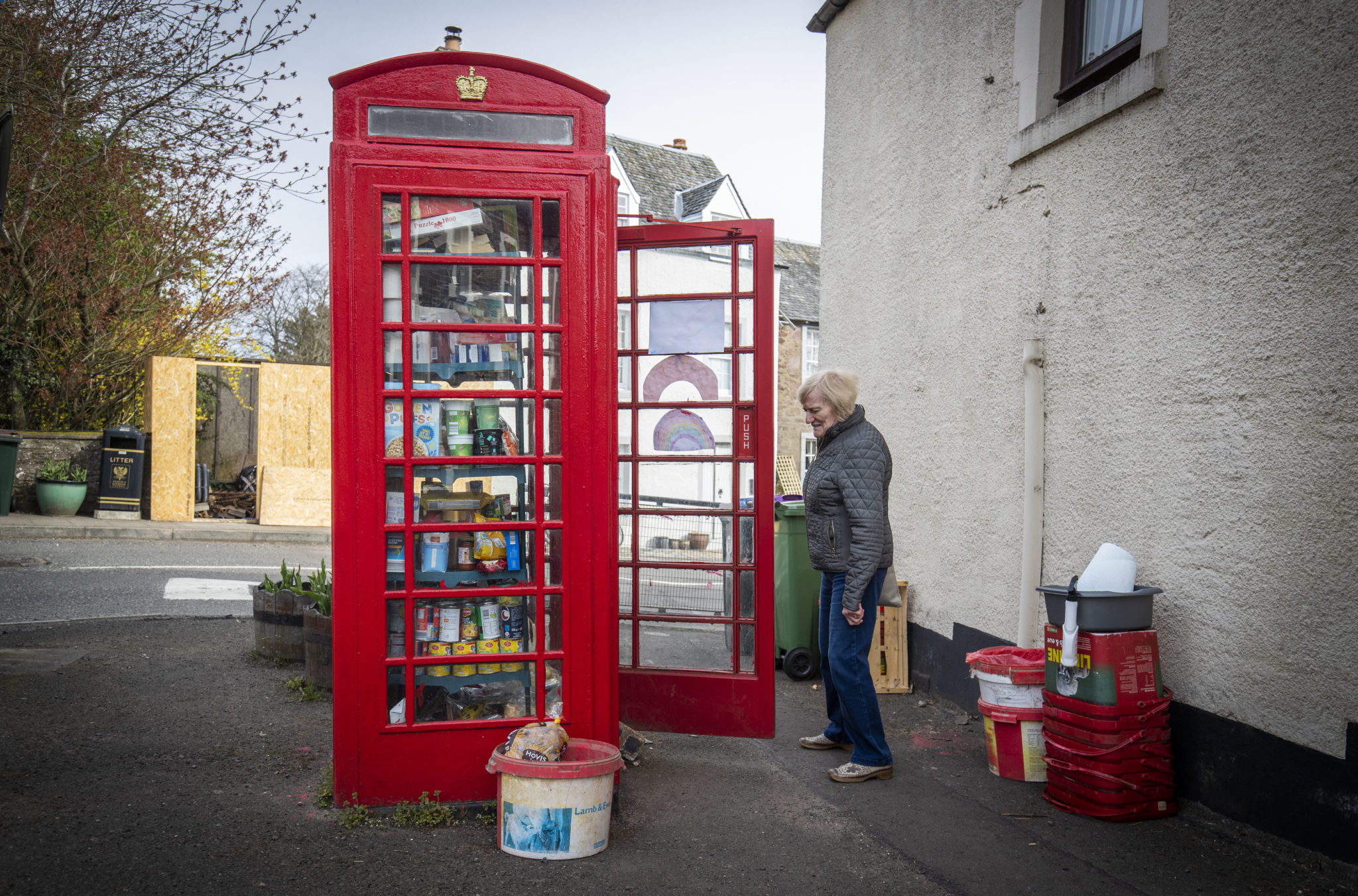 Coronavirus: Tayside villagers transform old phone box into larder for ...
