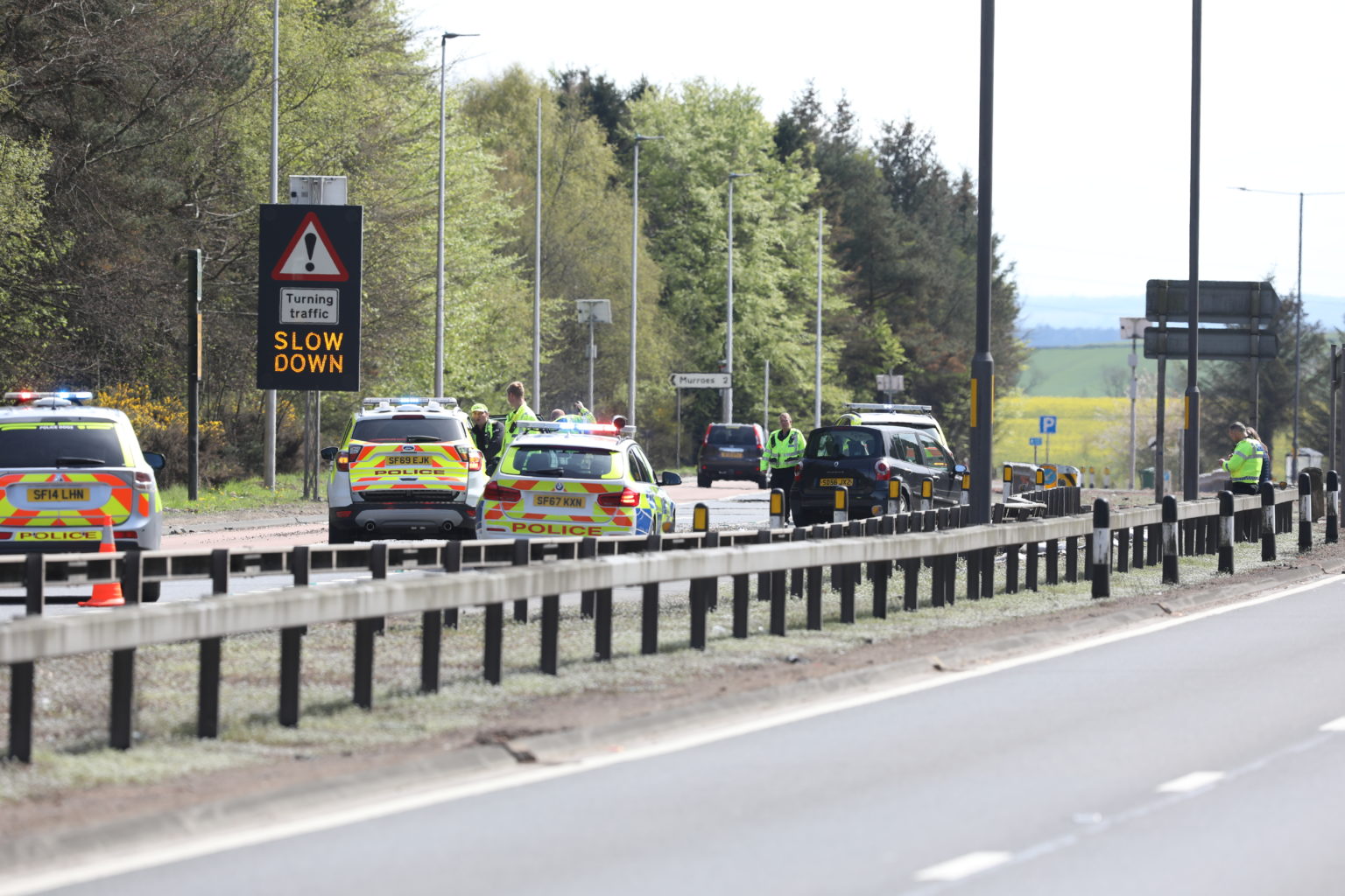 Car ruined as police called to crash at notorious A90 turnoff in Angus ...