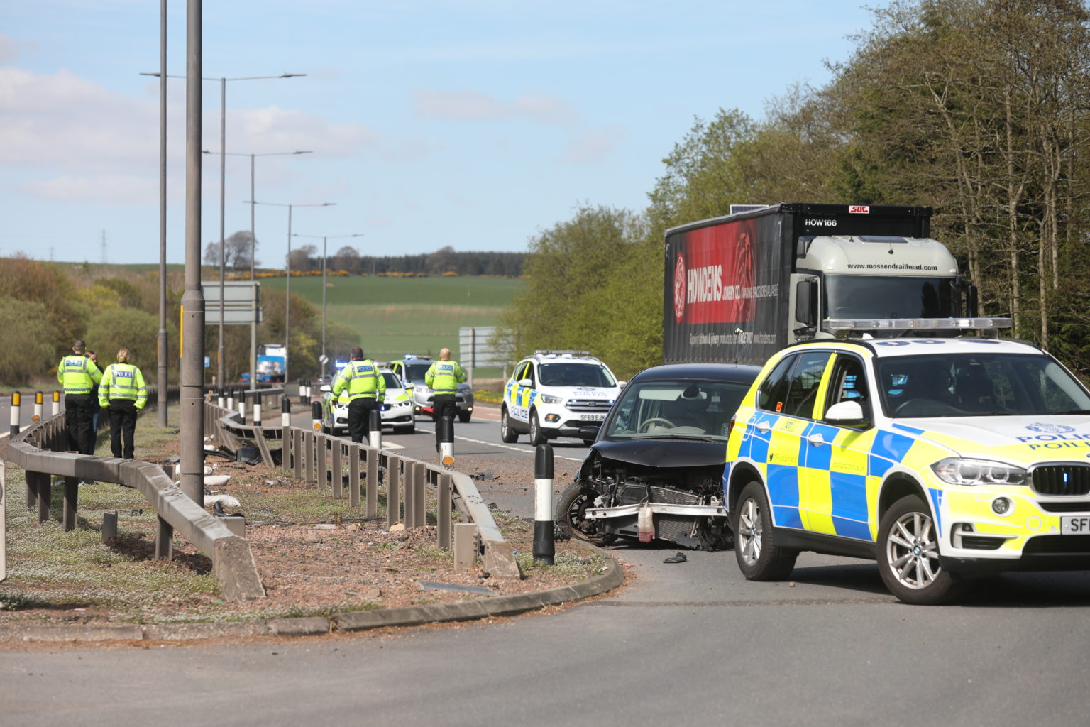 Car ruined as police called to crash at notorious A90 turnoff in Angus ...