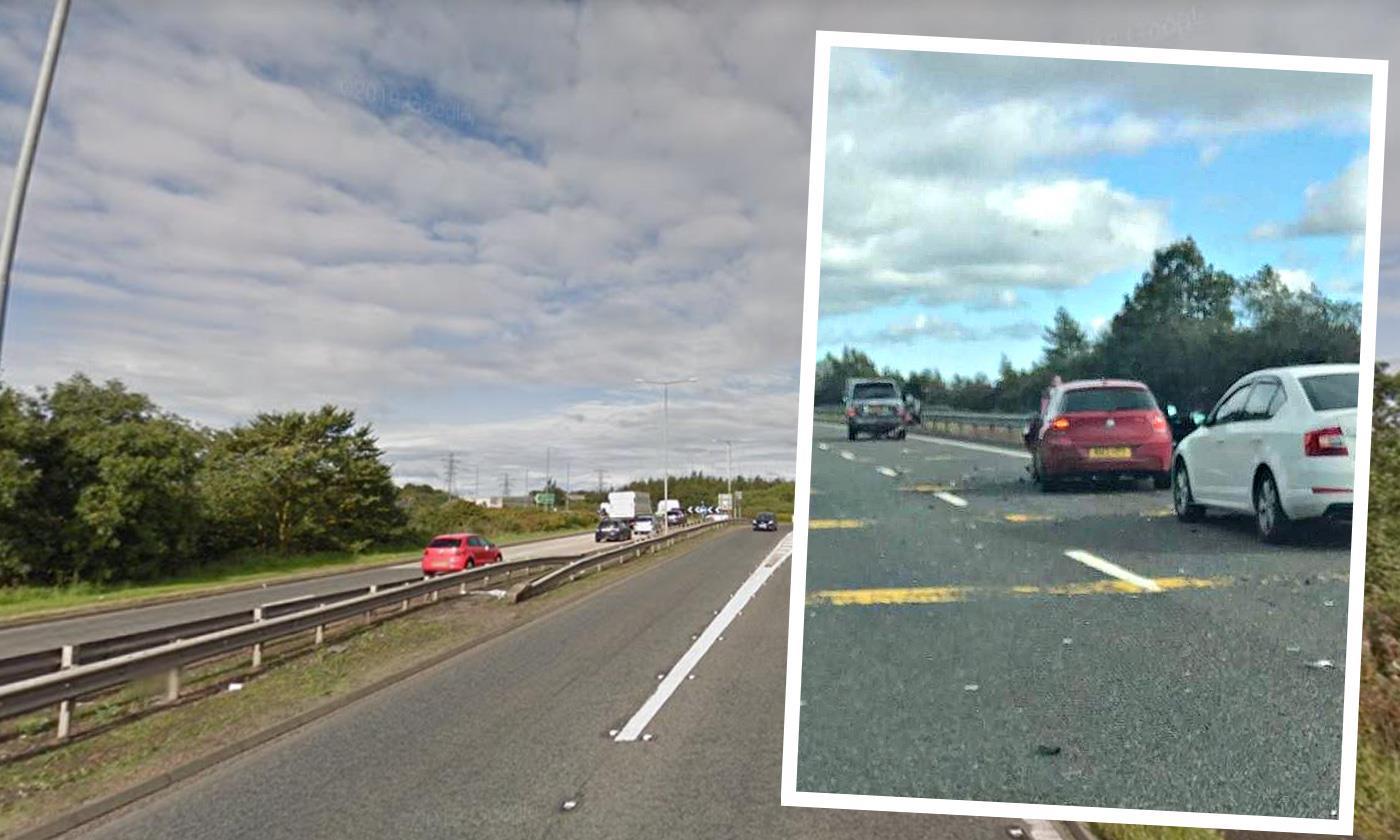 A92 closed near Kirkcaldy after three-car crash