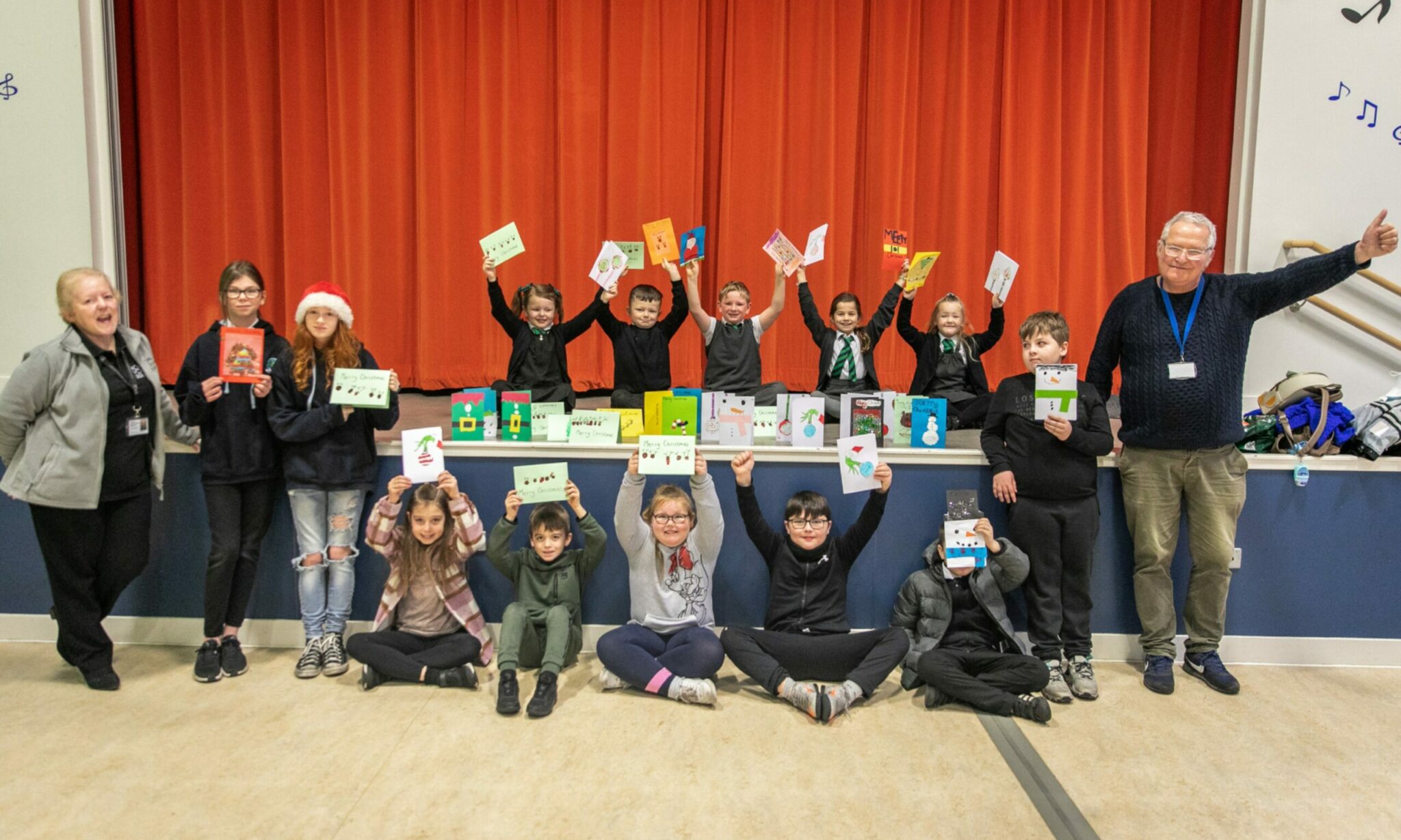 Rowantree Primary School Christmas cards for Dundee's elderly people