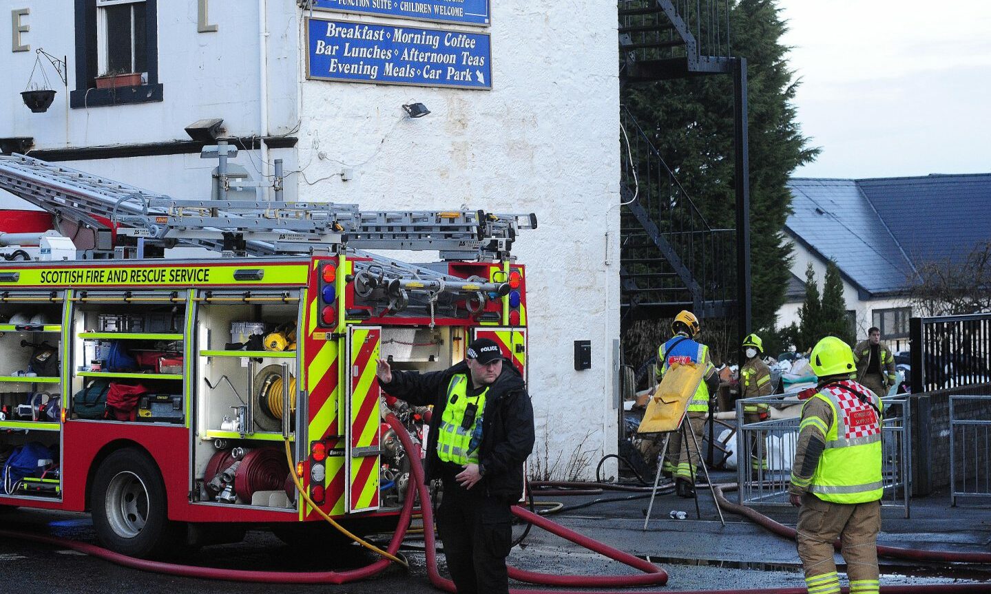 Emergency services called to abandoned Fife hotel after fire breaks out