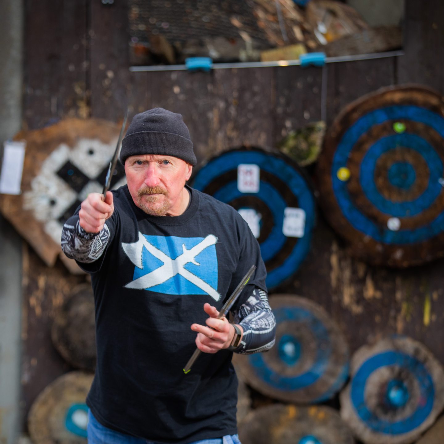 Scone man, 66, takes lead in worldwide knife-throwing competition
