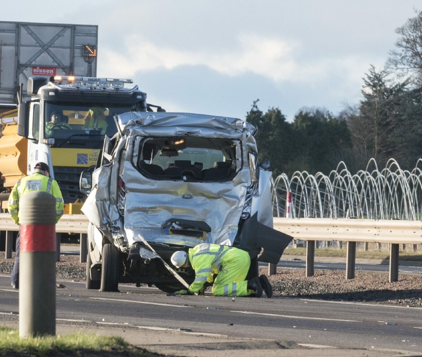 Care worker died after minibus stopped for 'half a second' on A90