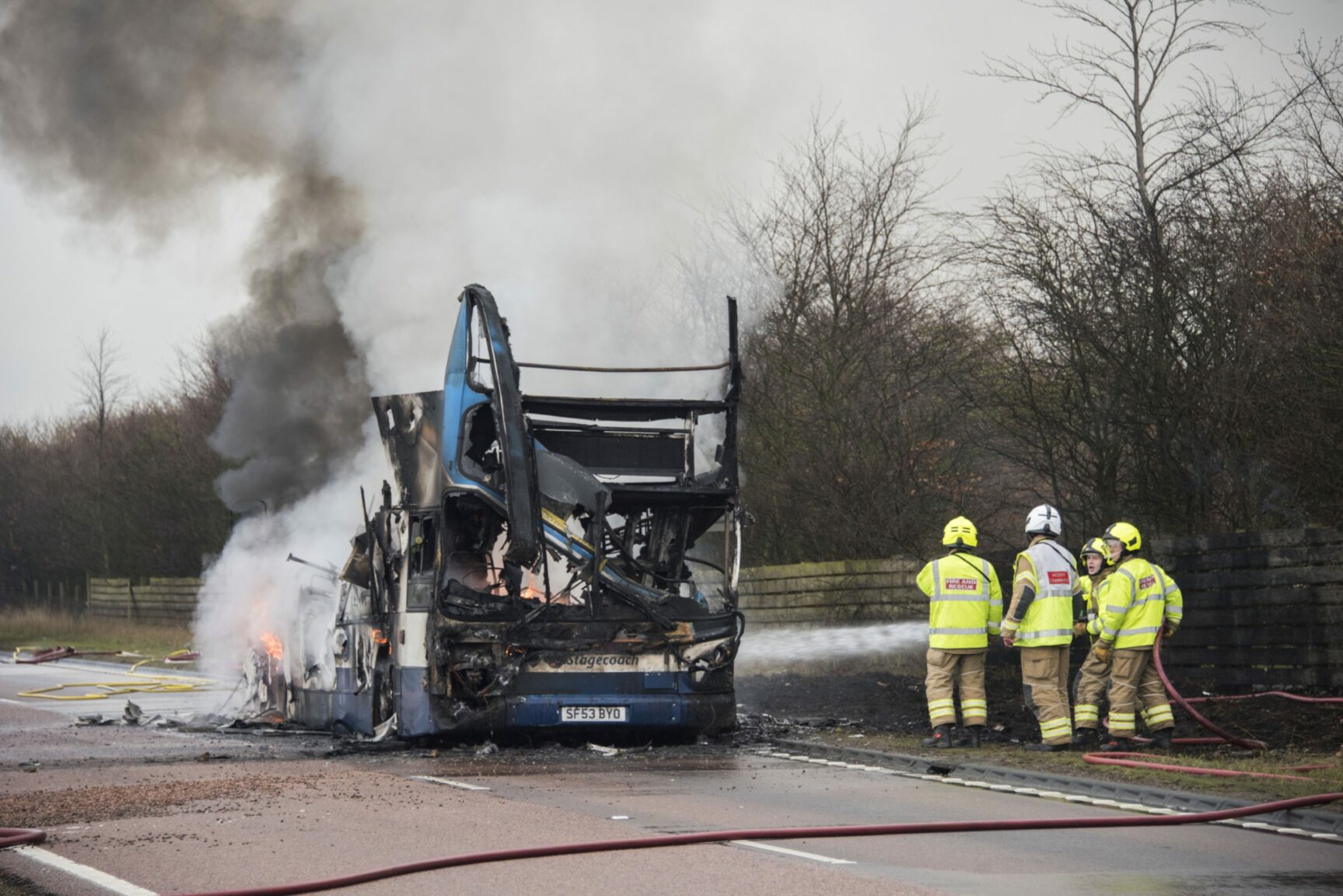 Pupils evacuated as Perth High School bus catches fire on A90