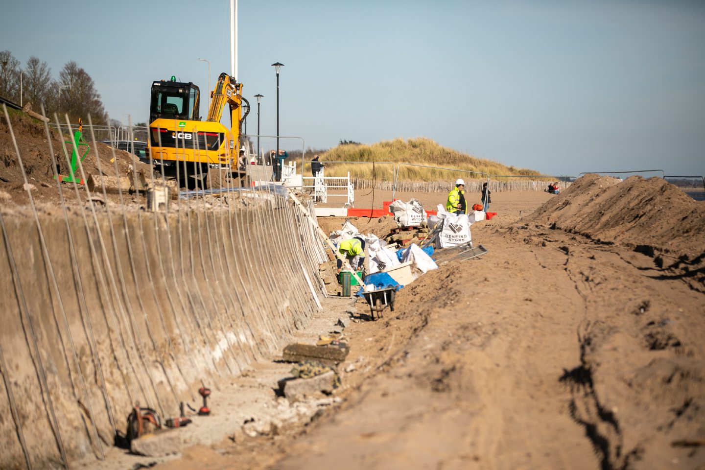 Broughty Ferry beach dug up as work on new path begins