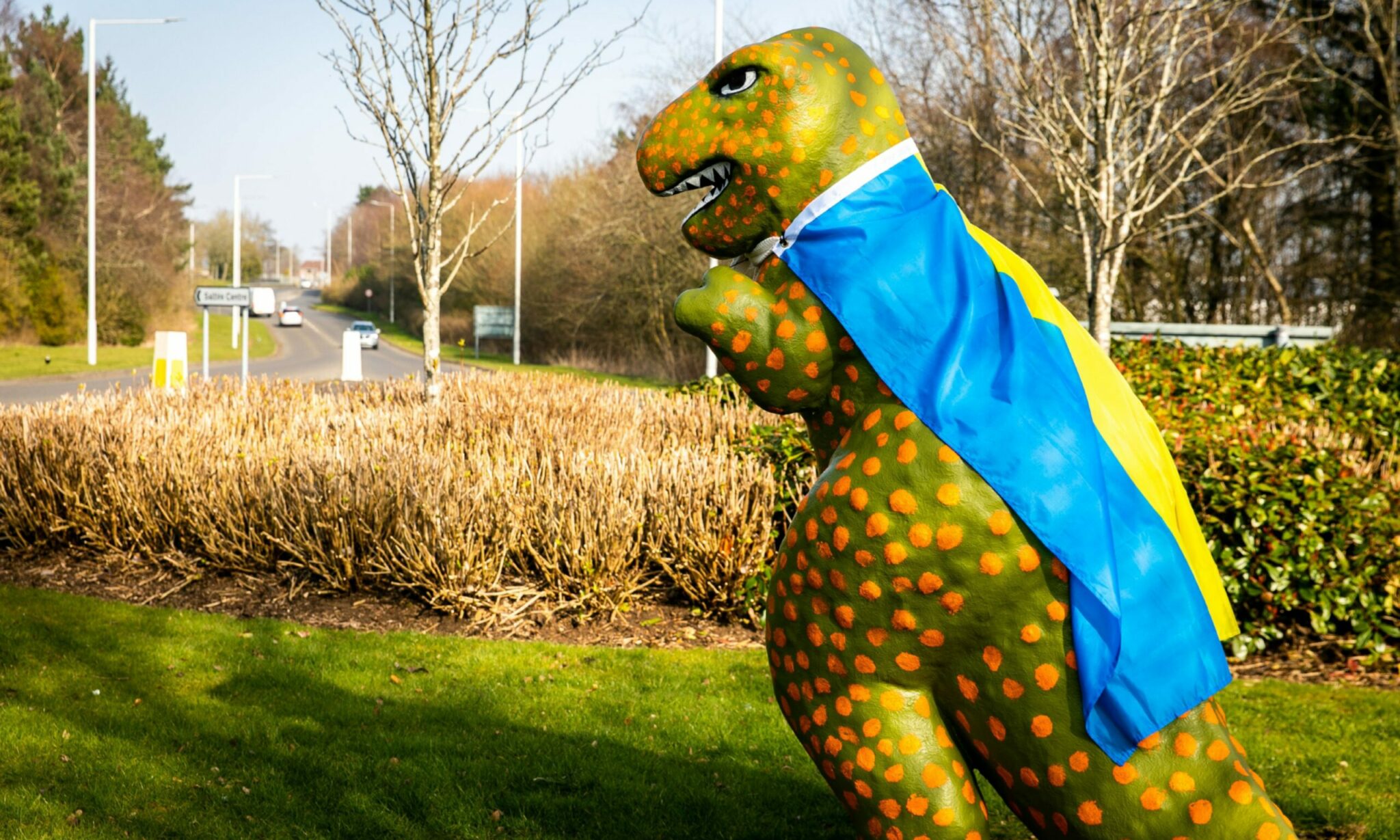 Rexie the dinosaur: Fife's iconic T-Rex shows support for Ukraine