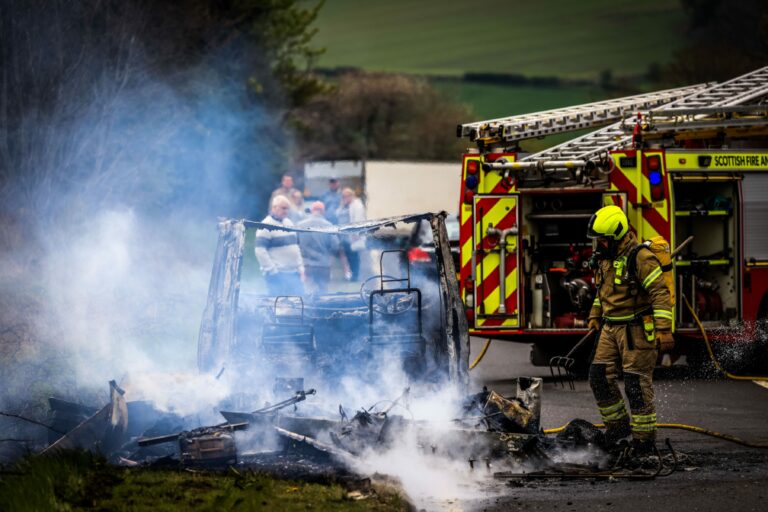 Campervan destroyed after bursting into flames on A92 in Fife - The Courier