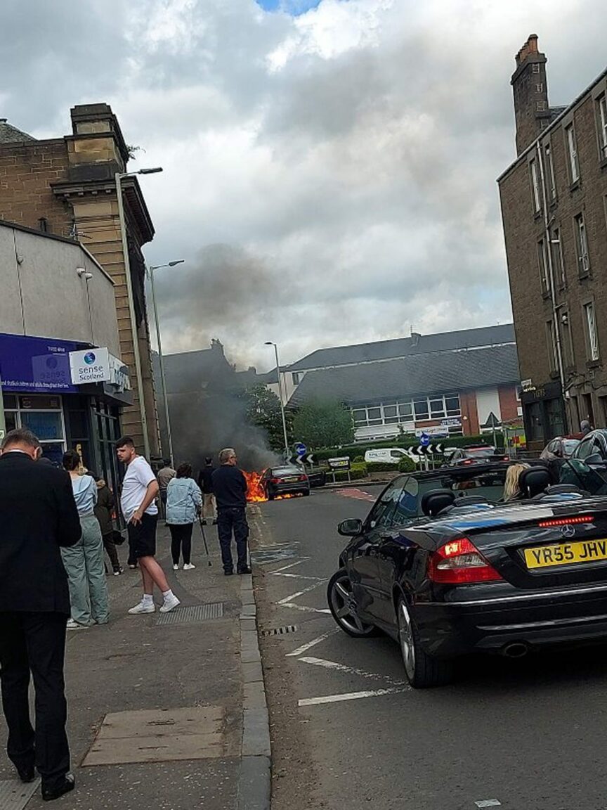 Dundee: Driver pulled to safety after car fire on Strathmartine Road
