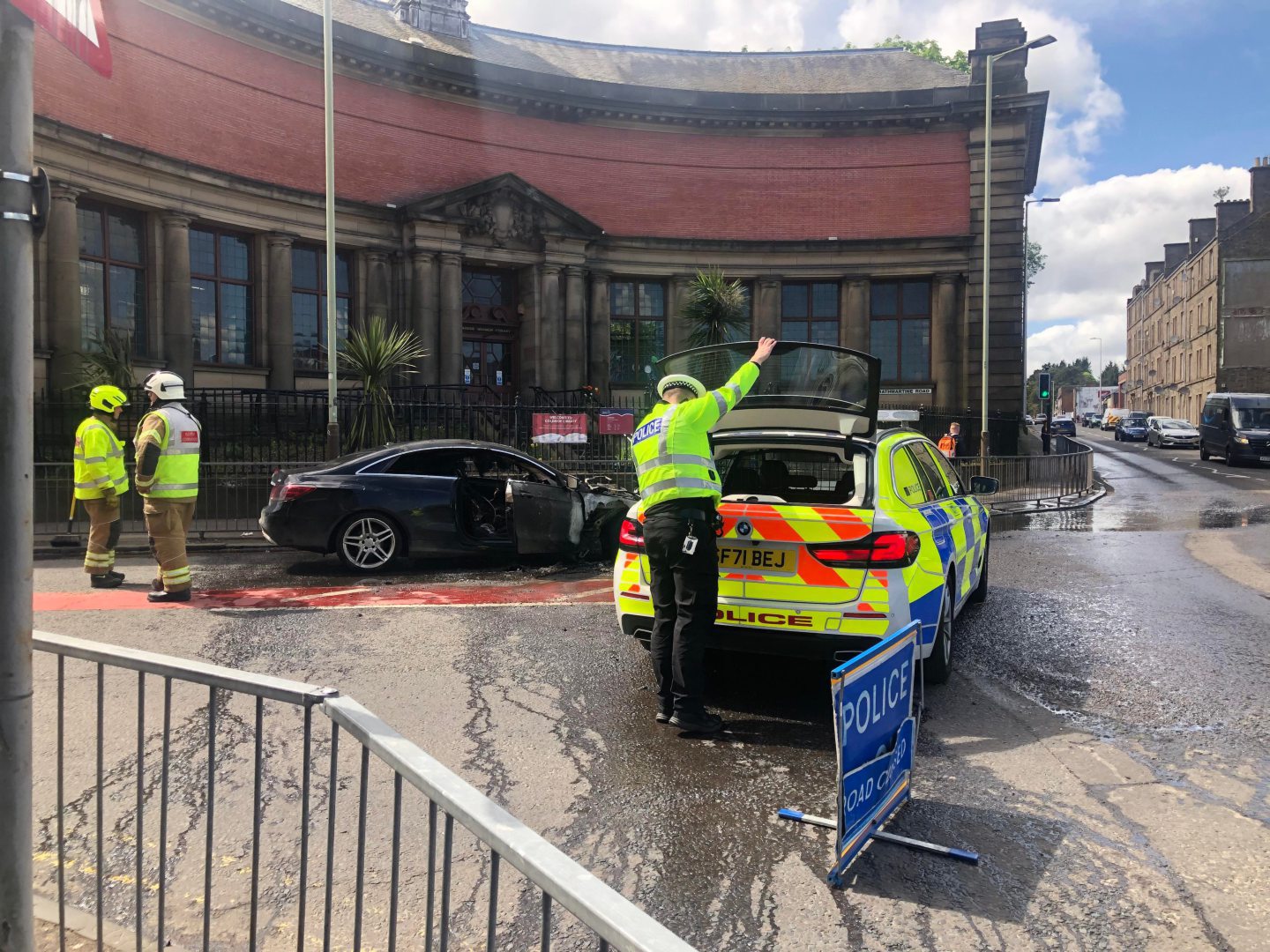 Dundee: Driver pulled to safety after car fire on Strathmartine Road