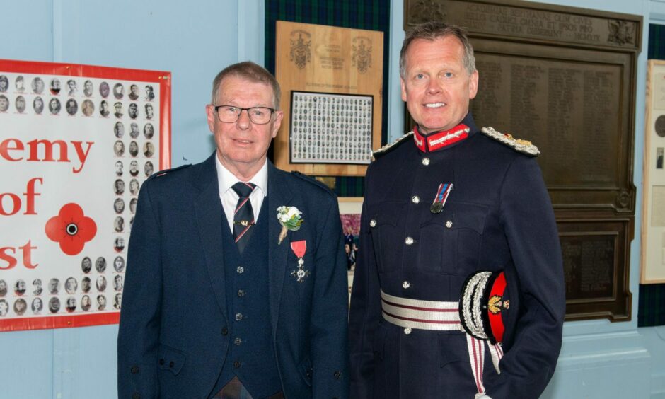 David Dykes MBE presentation at Perth Academy where he taught