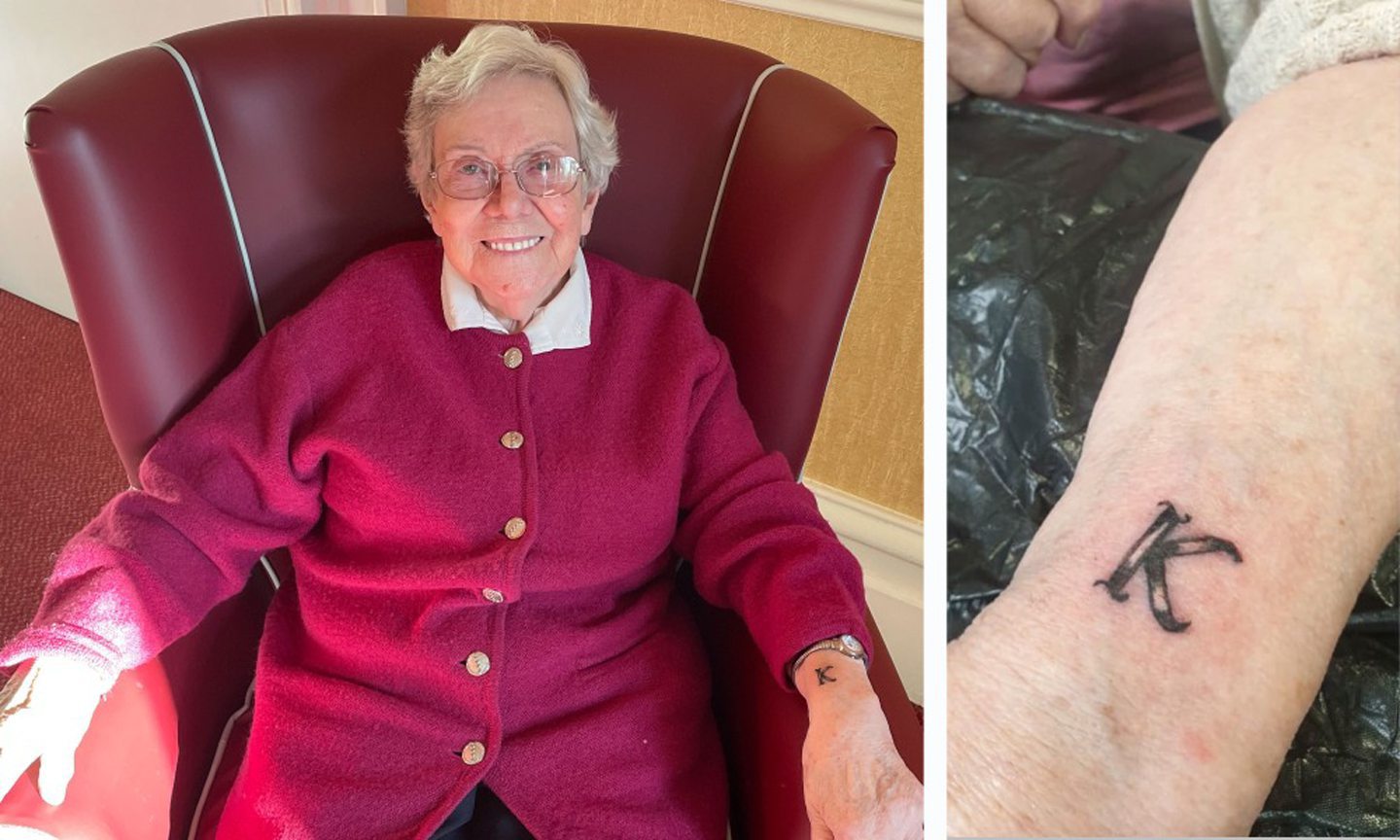 Brechin's Bearehill Care Home resident gets first tattoo - aged 88