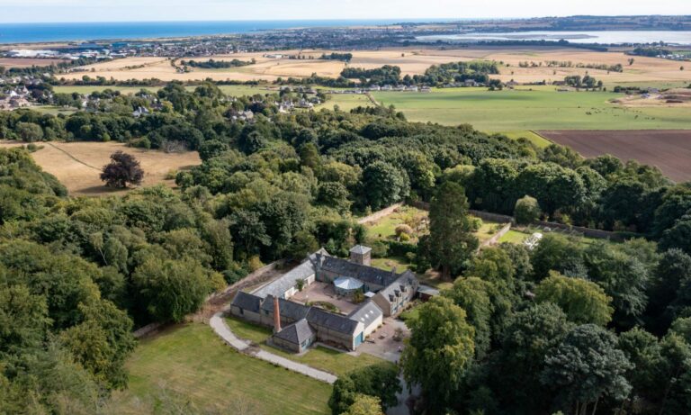 Converted stable in rural Angus has beautiful clock tower