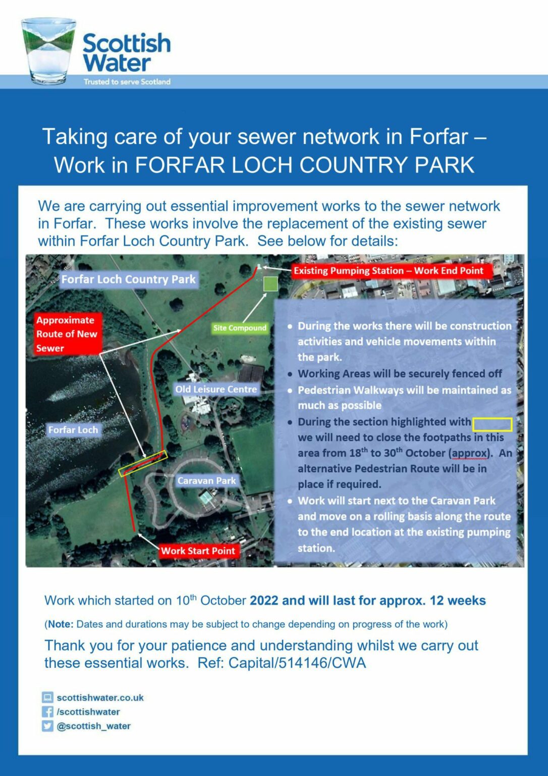 Three-month sewer renewal at Forfar Loch Country Park begins - The Courier