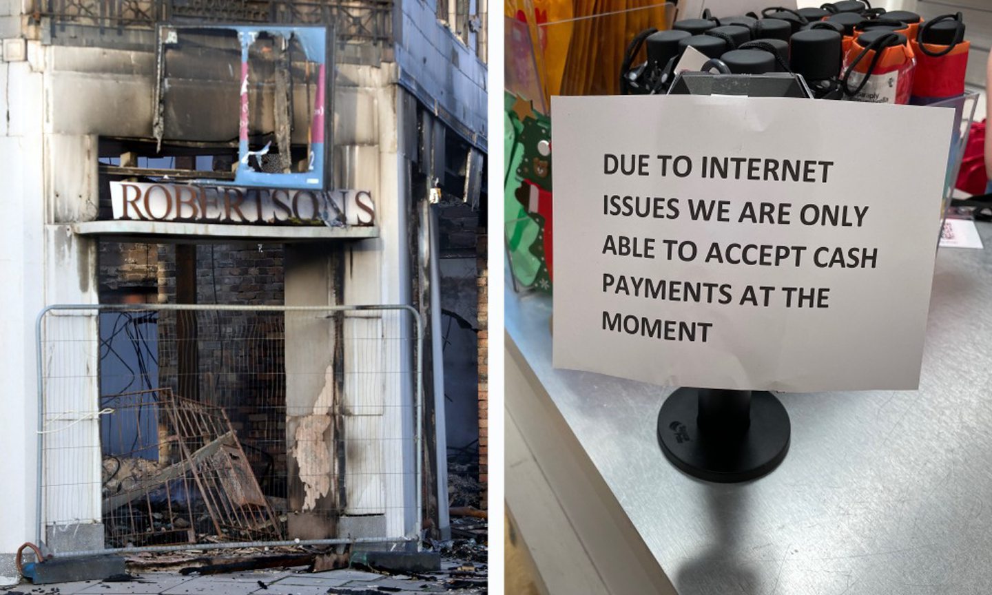 Dundee city centre businesses go cash only after Robertson's fire