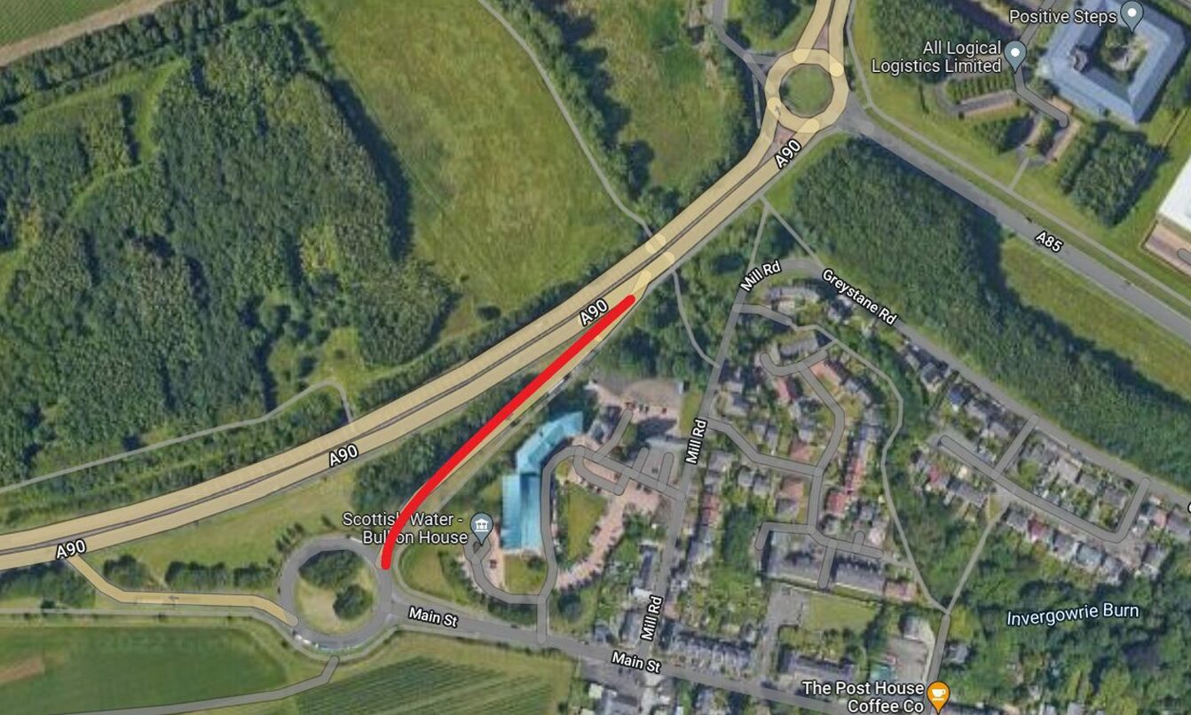 A90 slip road into Invergowrie to close for removal of unsafe tree ...