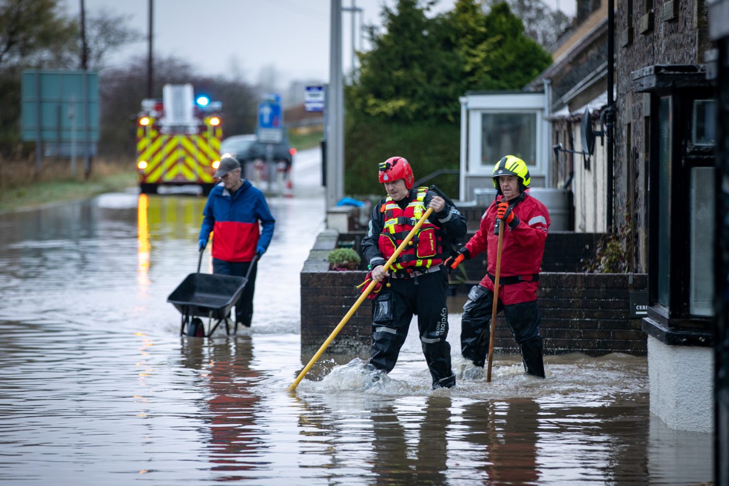 Three people rescued from Pitscottie home as flooding hits Fife