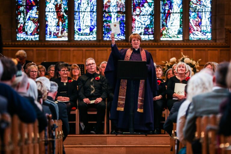 Earl and Countess of Forfar at town service of thanksgiving for Queen