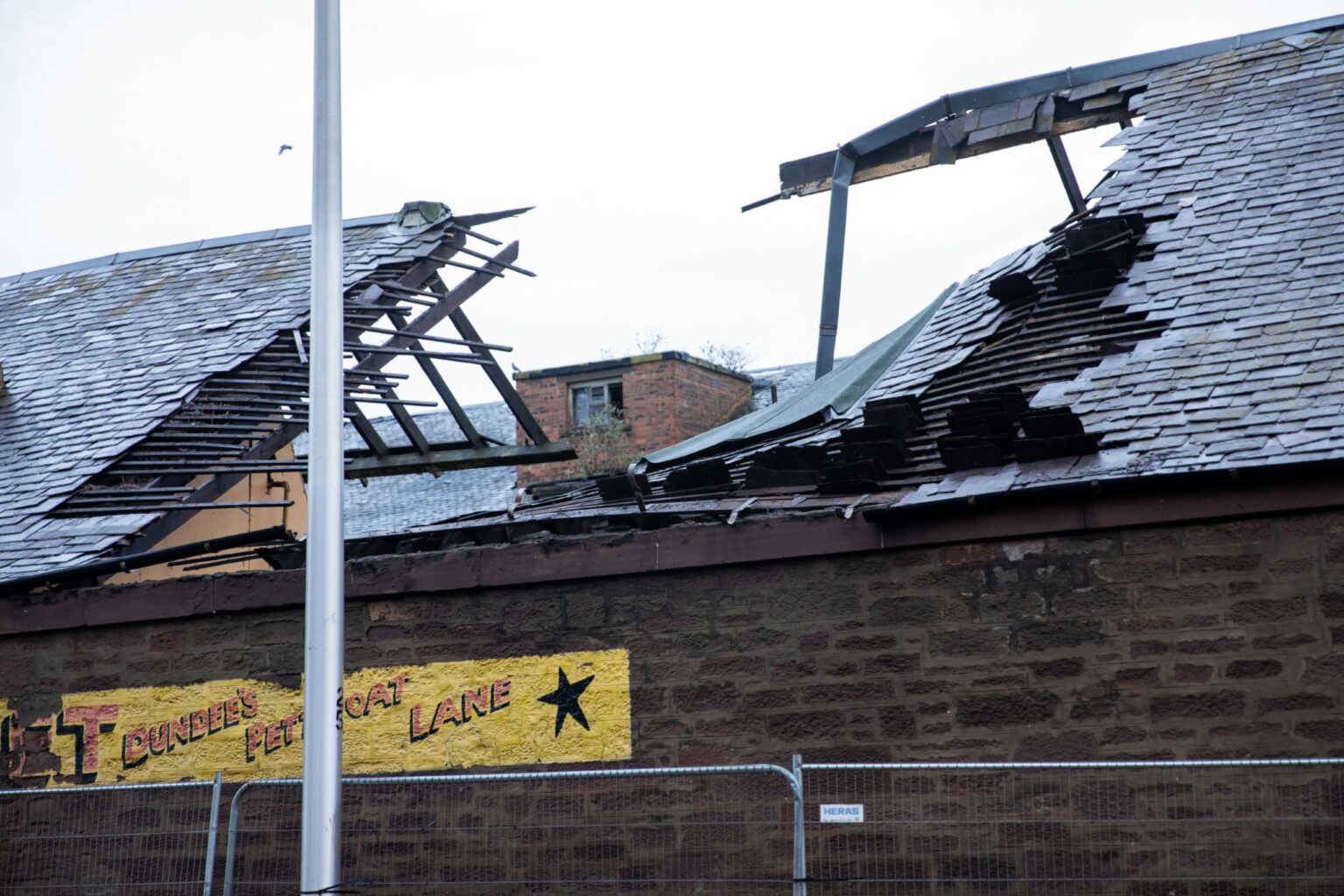 Part of roof collapses at Dens Road Market in Dundee