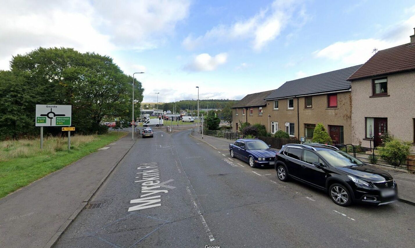Two vehicle crash at Myrekirk Road in Dundee