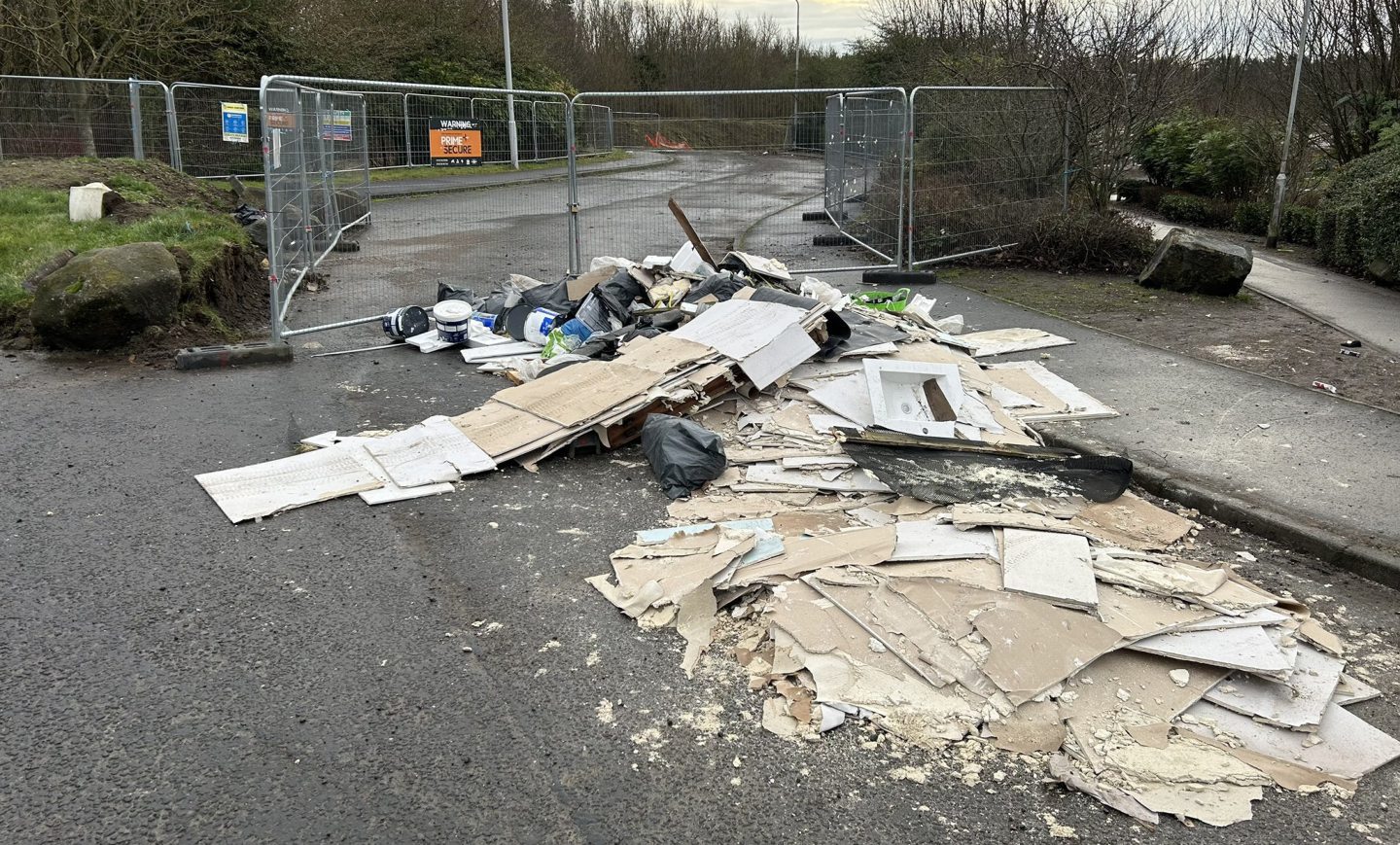 Fly-tipping at Glenrothes roundabout branded 'shameful'