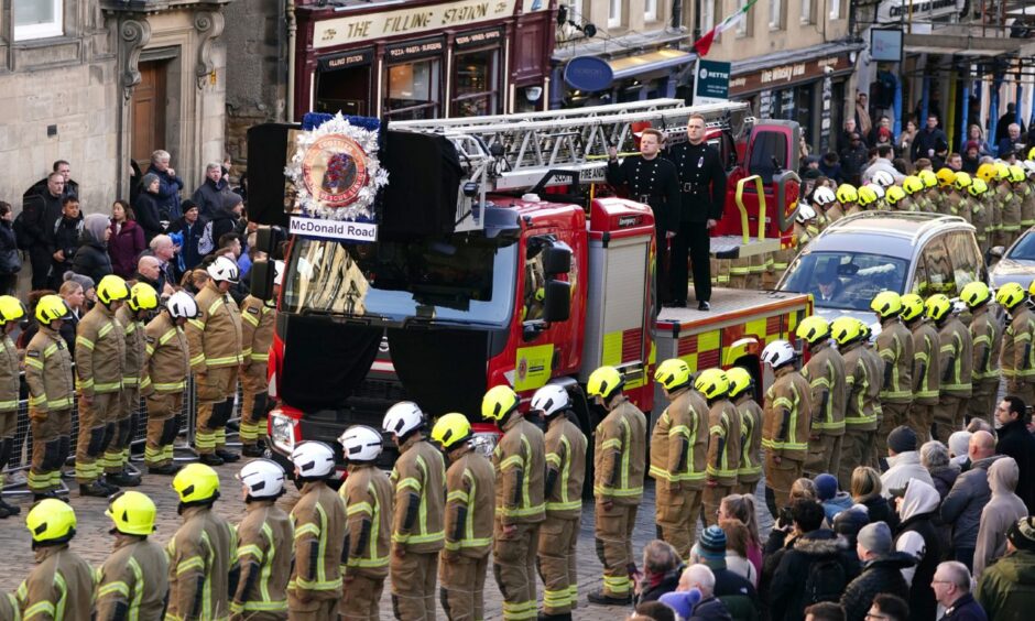 Barry Martin: Thousands line Royal Mile for Fife firefighter's funeral