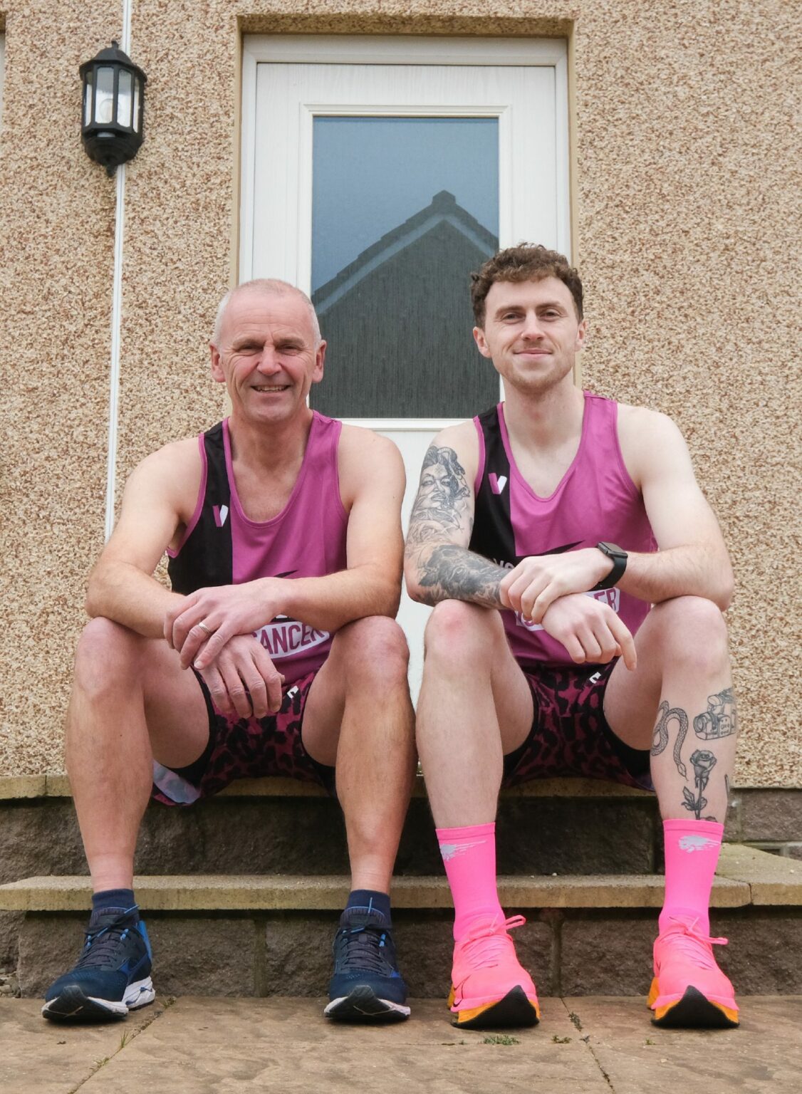 Angus father and son ready for London Marathon family full house