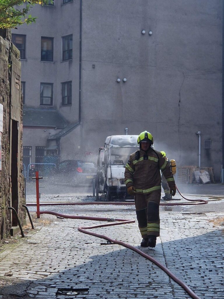 'Ferocious' blaze destroys van in Dundee city centre street - The Courier