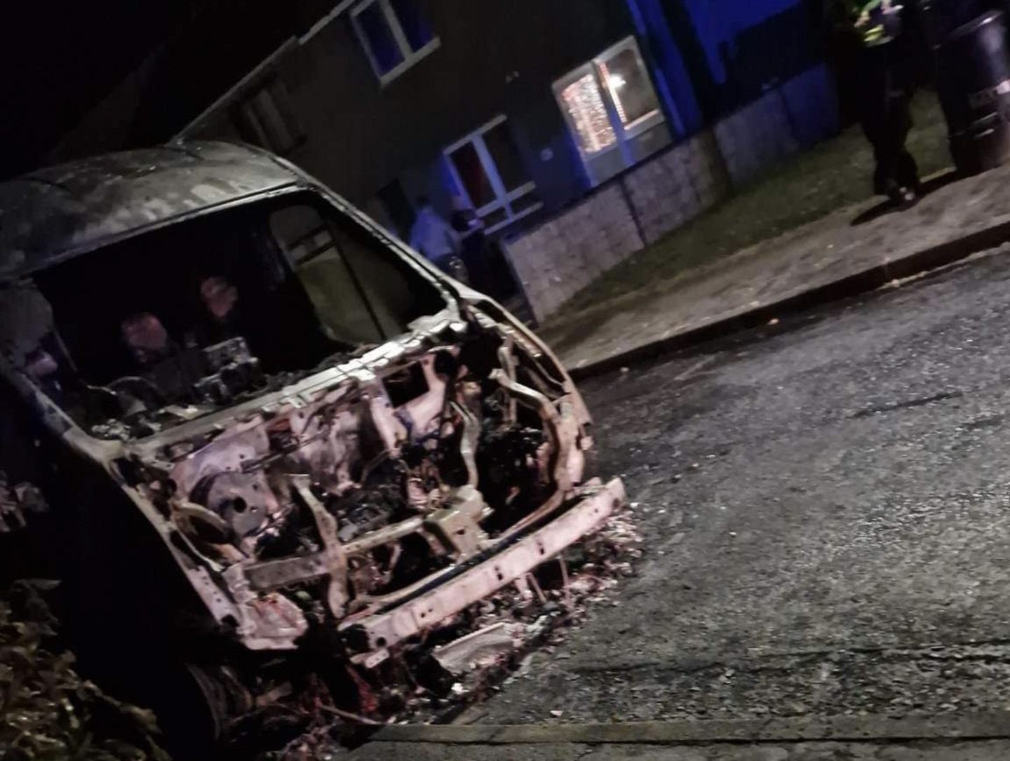 Watch moment van goes up in flames just yards from Fife houses
