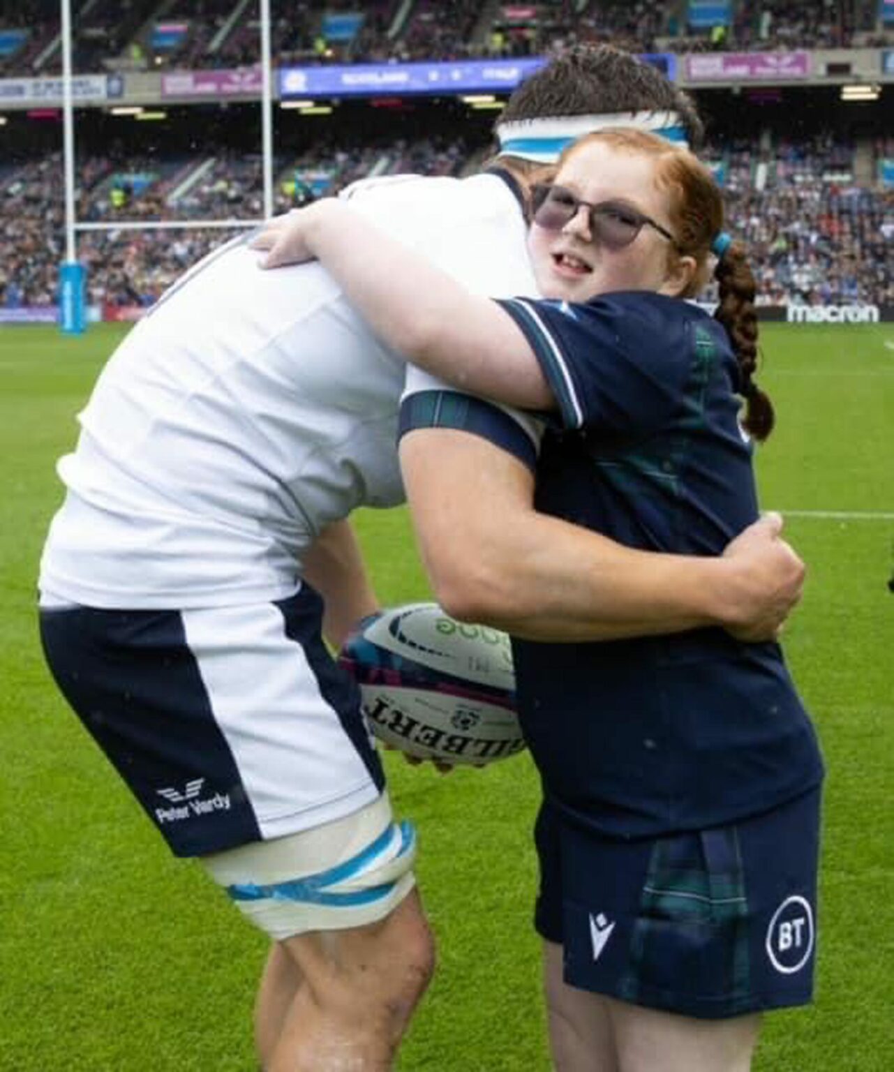 Kirriemuir girl, 8, delivers rugby match ball at Murrayfield