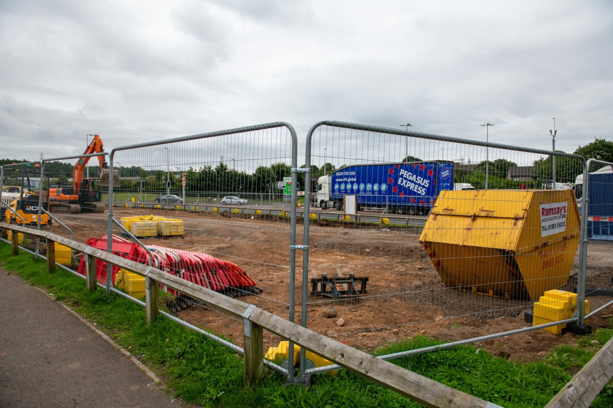 Work under way on EV chargers next to Kingsway at Myrekirk