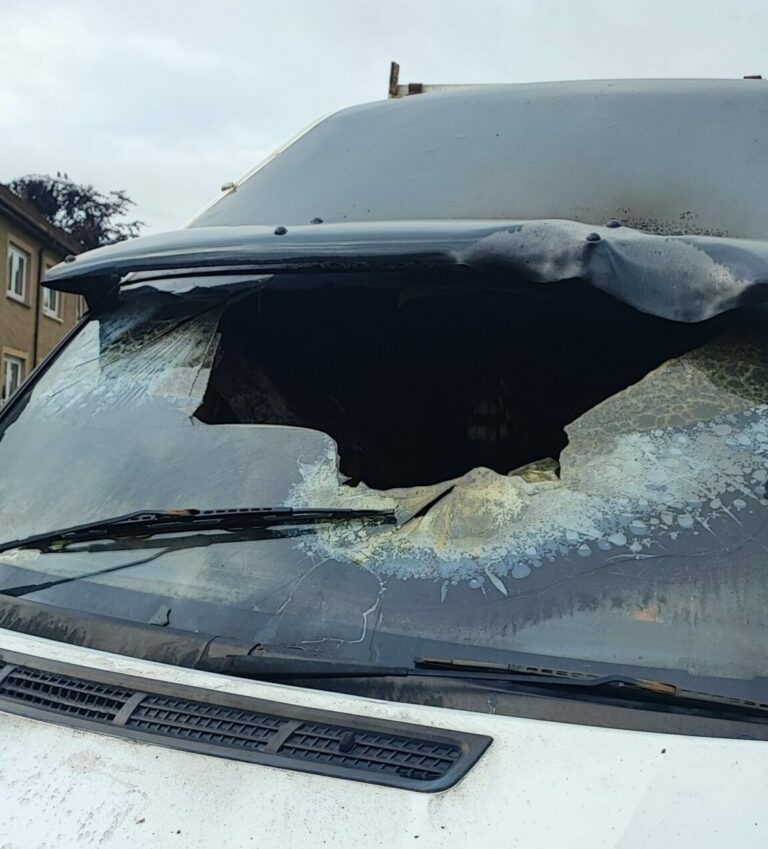 Watch as van explodes after suspected Kelty petrol bomb attack