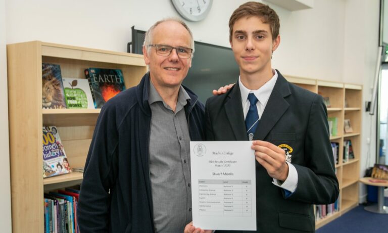 Exam results delight for Madras College in St Andrews live on TV